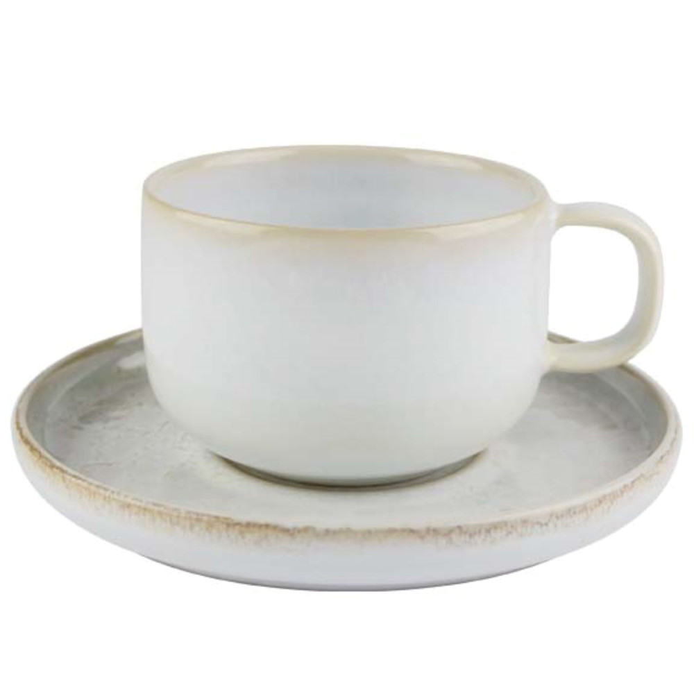 Mesa Ceramics Uno Alabaster Stoneware Tea Cup and Saucer 225ml | Inter ...