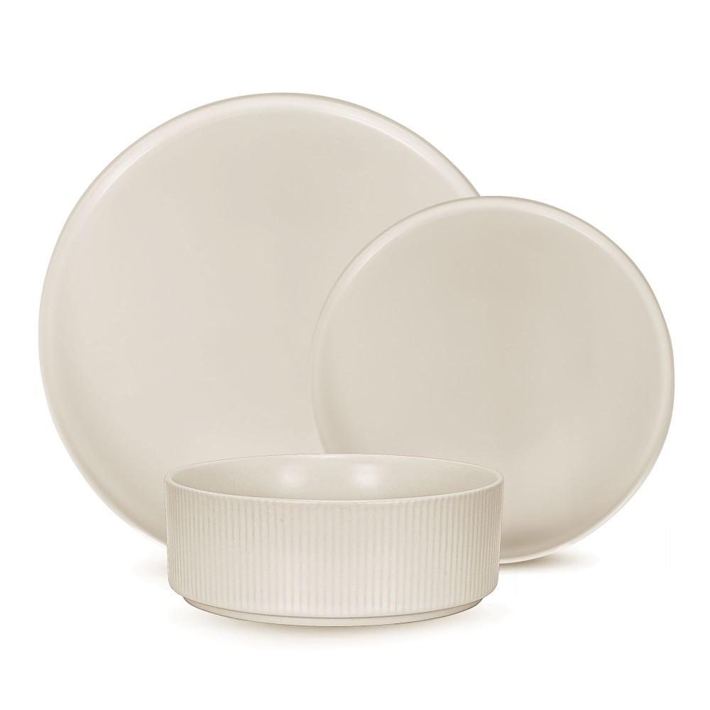 Ribbed 12 Piece Dinnerware Set, Service for 4 | Inter-Continental ...