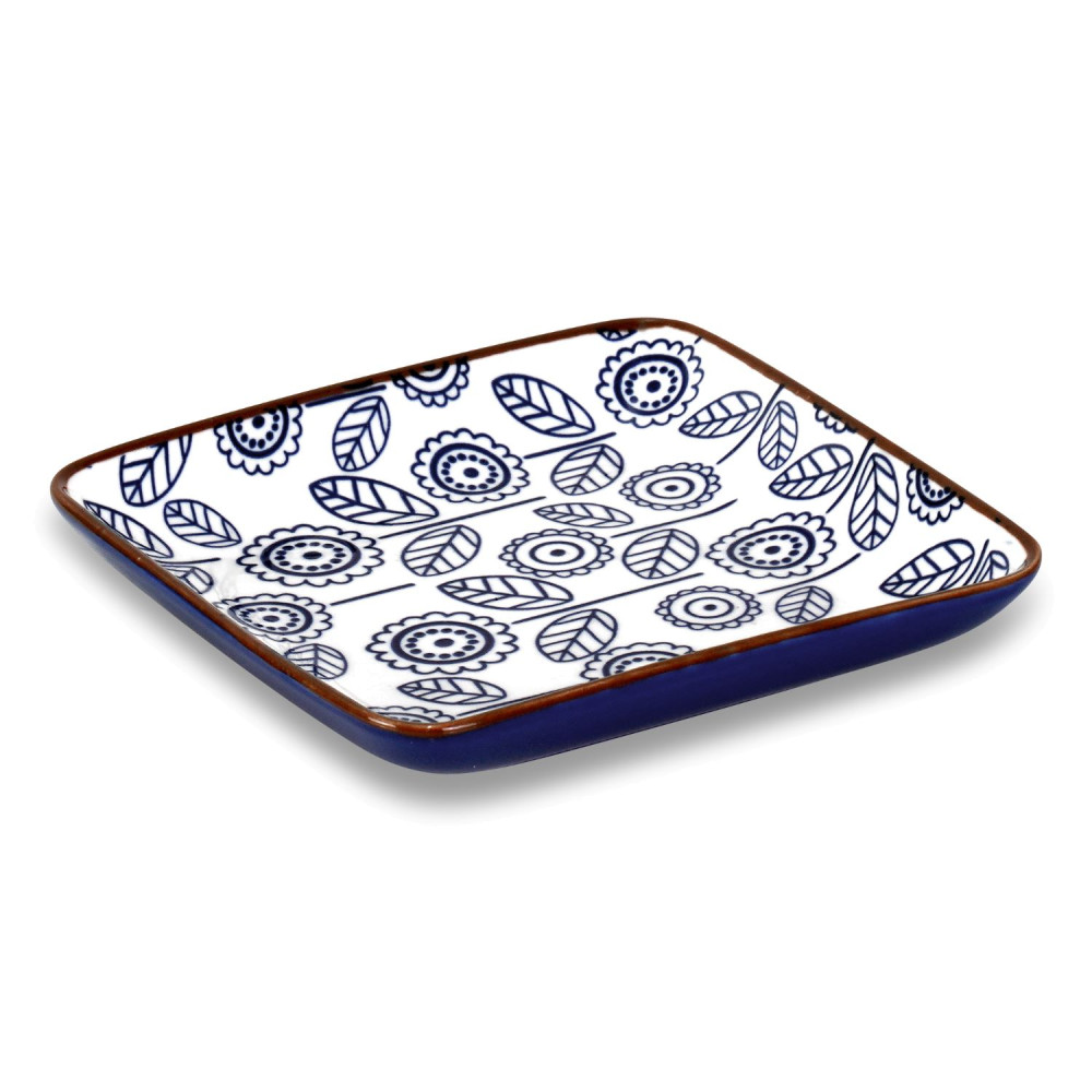 Indigo Blue Square Plate 12x12 cm | Inter-Continental Mercantile - ICM ...