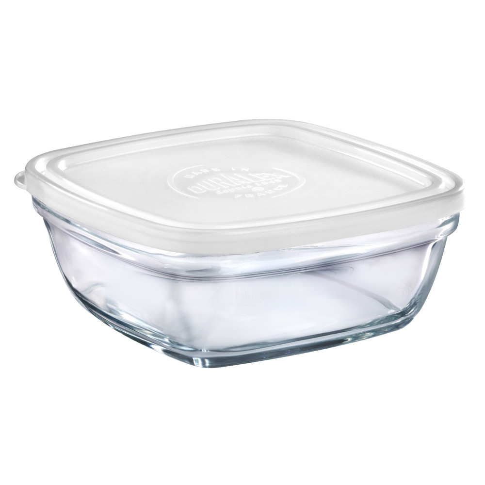 Duralex Lys / Freshbox Square Stackable Bowl with White Lid 20cm ...