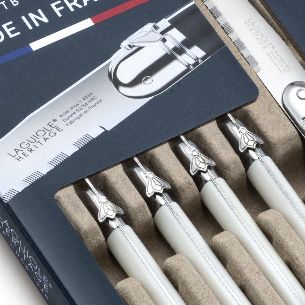 Laguiole Premium Steak Knife White Handle, Set of 6 | Inter-Continental ...