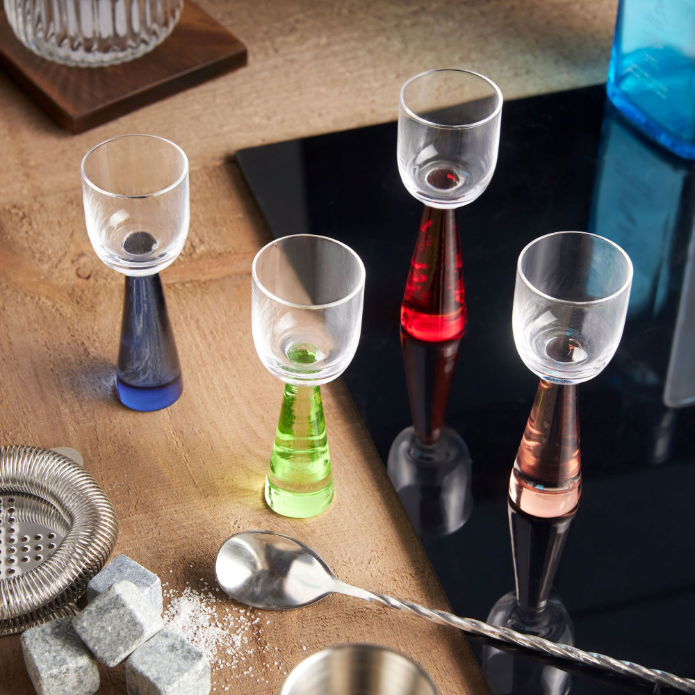 Pyramid Multi Color Shot Glass 40 ml, Set of 4 | Inter-Continental ...