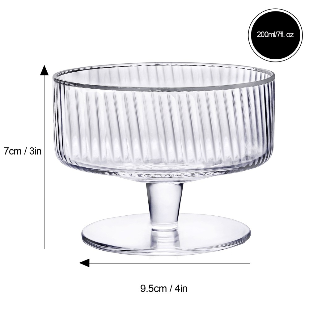 Ribbed Dessert Coupe 210 ml, Set of 4 | Inter-Continental Mercantile ...