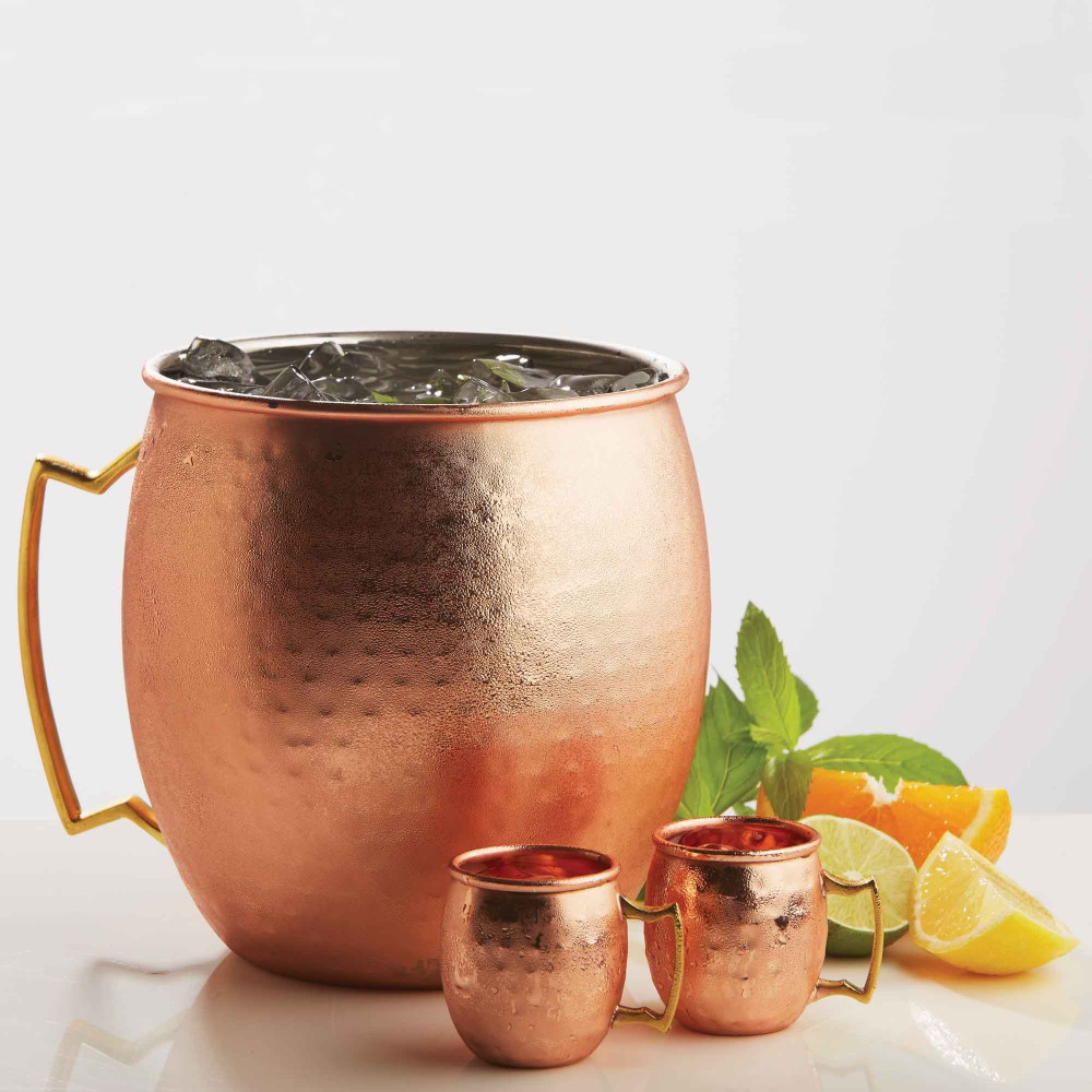 Moscow Mule Copper and Stainless Steel Hammered Belly-Shaped Shot ...